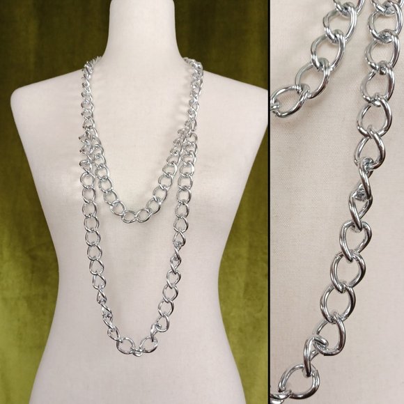 Vintage | Jewelry | Vintage 7s Silver Double Strand Disco Chain | Poshmark